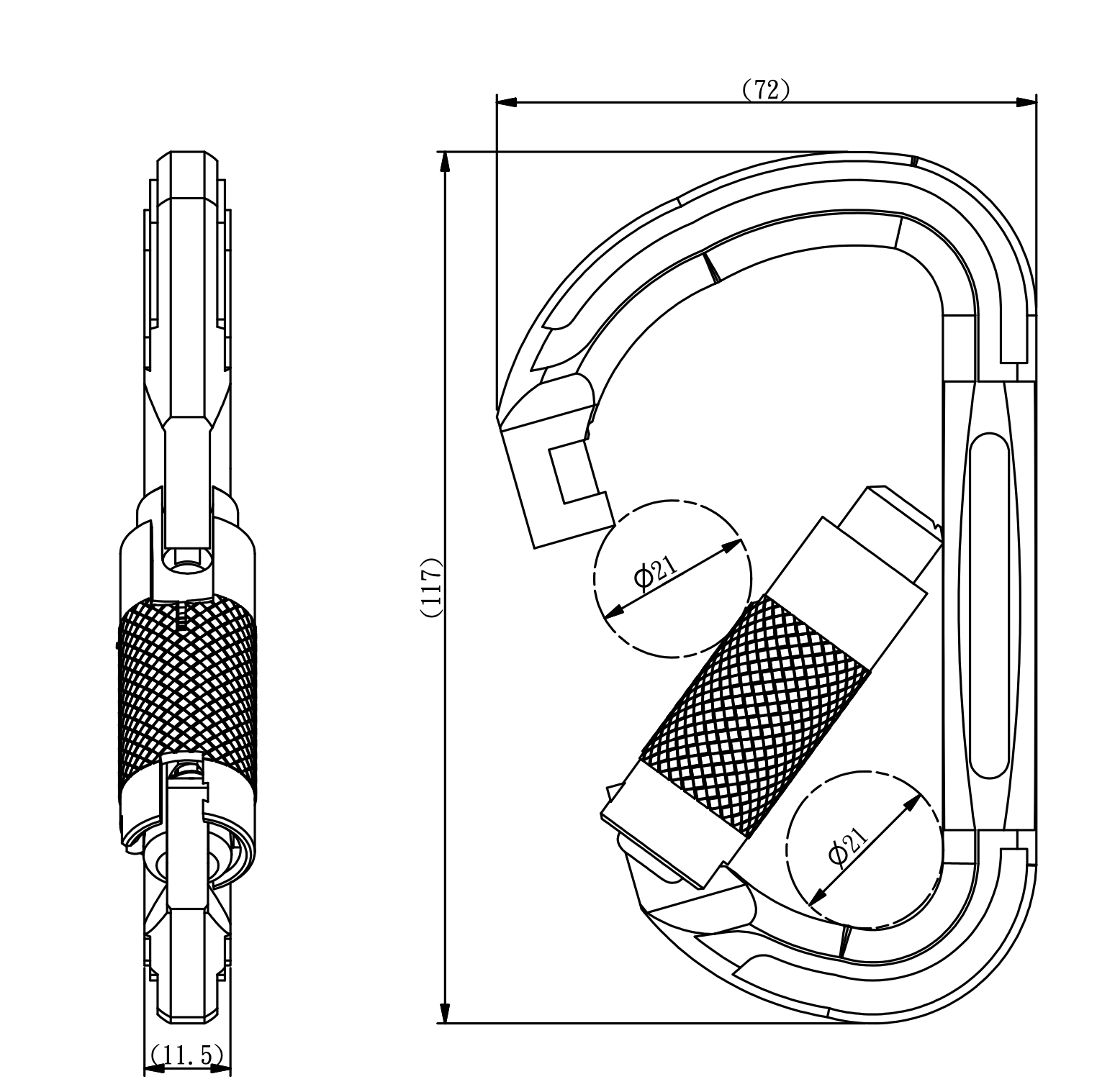 YAC025D-CP With Twist Lock, With Captive Pins