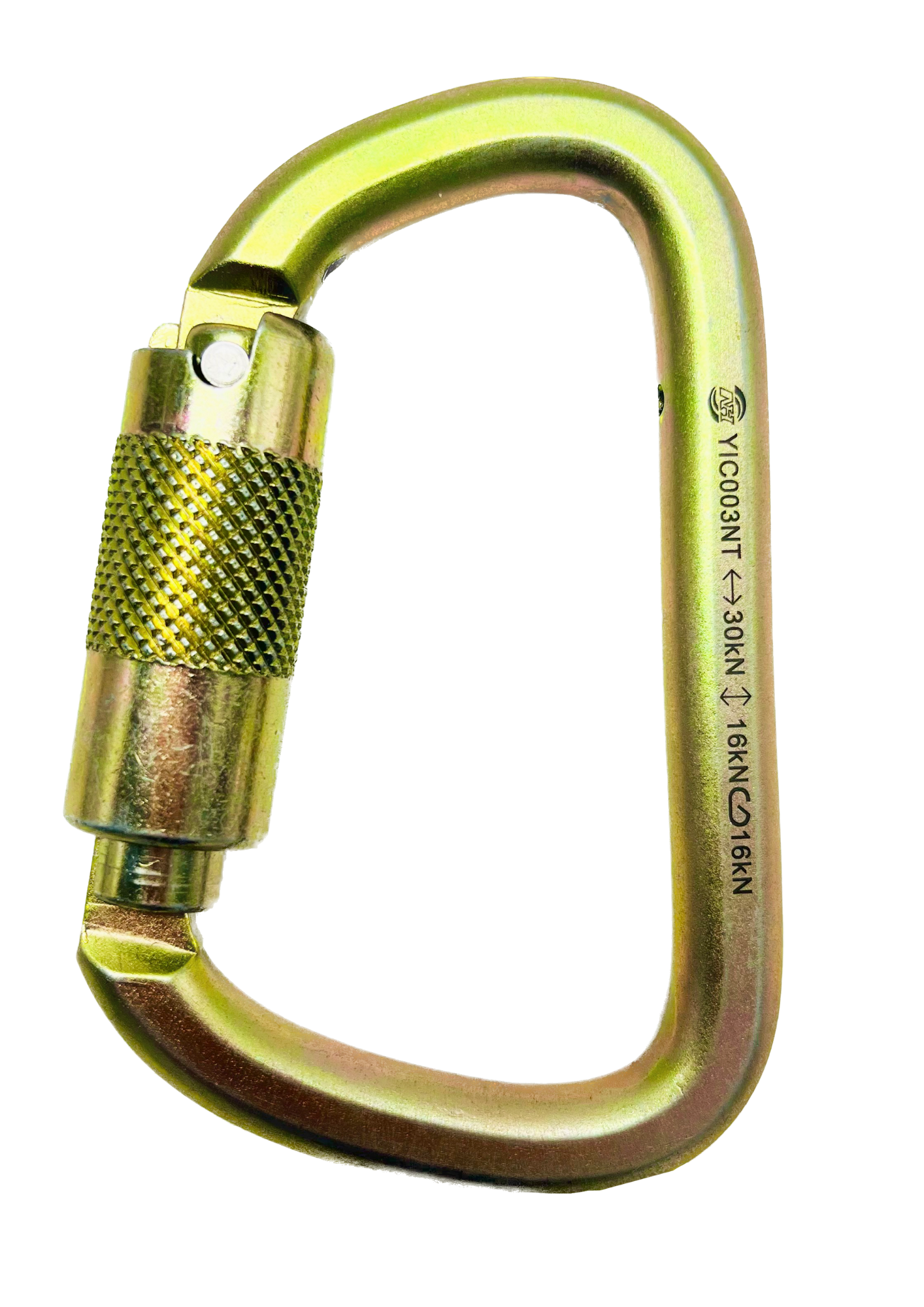 YIC003NT D Shape Aluminum Carabiner With Triple Lock (ANSI)